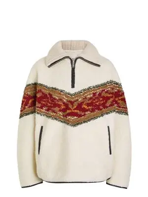 Isabel Marant Marner Jacquard Bouclé Sweatshirt - Ecru