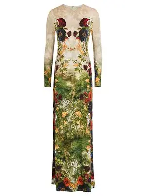 Alice + Olivia Delora Floral-print Jersey Maxi Dress - Green