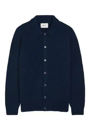 Nn07 Lee Merino Wool-blend Polo Cardigan - Navy