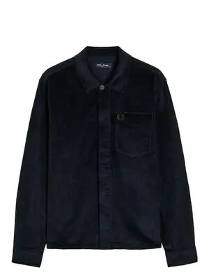 Fred Perry Logo-embroidered Corduroy Overshirt - Navy