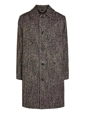 Nn07 Franco Patterned Wool-blend Coat - Grey