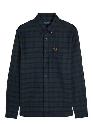 Fred Perry Blackwatch Tartan Flannel Shirt - Navy