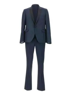CARLO PIGNATELLI Textured Weave Three-piece Suit - Blue