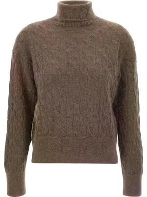 FILIPPO DE LAURENTIIS Braids Turtleneck Sweater - Brown
