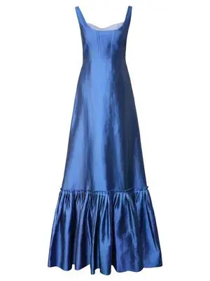 Alberta Ferretti Ruffled Maxi Dress - Blue
