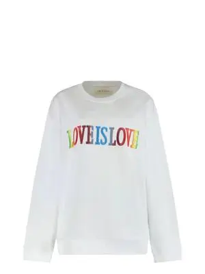 Alberta Ferretti Letters-embroidered Sweatshirt - White