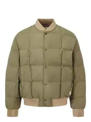 MAN ON THE BOON. Quilted Duck Down Padded Bomber Jacket - Green