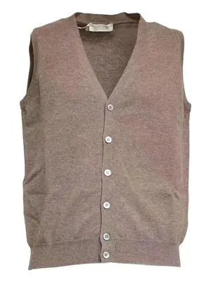 FILIPPO DE LAURENTIIS Sleeveless Buttoned Gilet - Brown