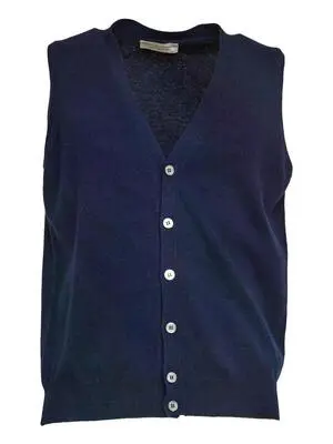 FILIPPO DE LAURENTIIS Buttoned Wool Waistcoat - Blue