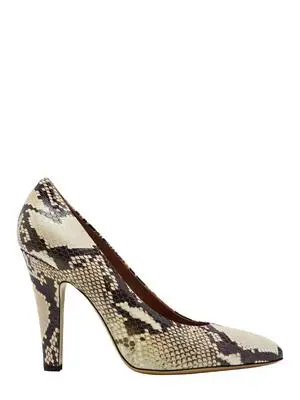 Paris Texas 100mm Elsa Snake-print Pumps - Neutrals