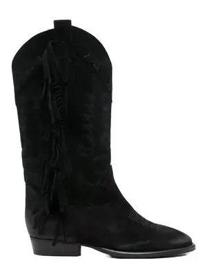 GISEL MOIRE 30mm Oklahoma Cowboy Boots - Black
