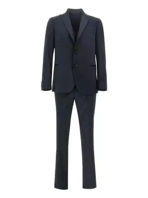 MARCHESANI Satin Trim Three-piece Suit - Blue