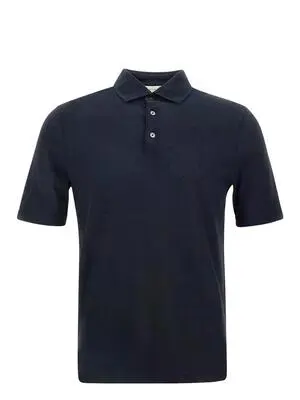 FILIPPO DE LAURENTIIS Button Short-sleeve Polo Shirt - Blue