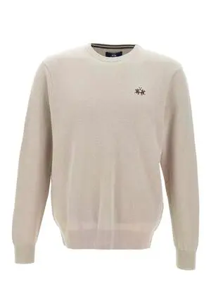 LA MARTINA Embroidered-logo Sweater - Neutrals