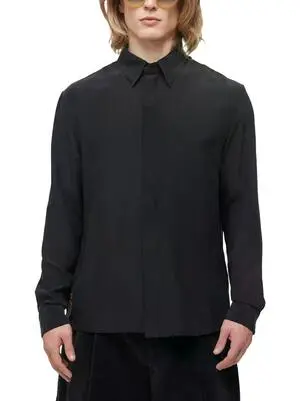 OSKLEN Rose-embroidery Silk Shirt - Black