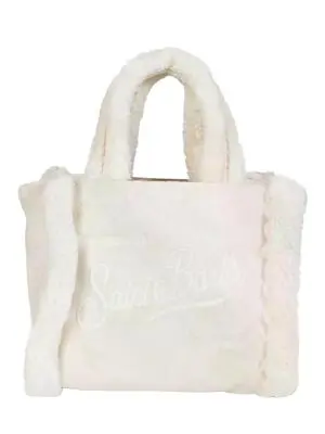 MC2 SAINT BARTH Shearling-trim Mini Tote Bag - Neutrals