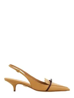 FERRAGAMO Slingback With Bow Detail - Brown