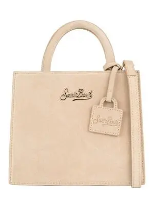 MC2 SAINT BARTH Mini Shop Bag In Suede Leather - Beige