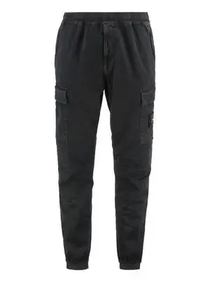 Stone Island Cotton Cargo Pants - Black