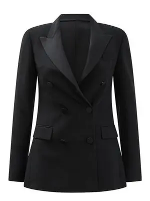 SEMPER Double-breasted Blazer Jacket - Black