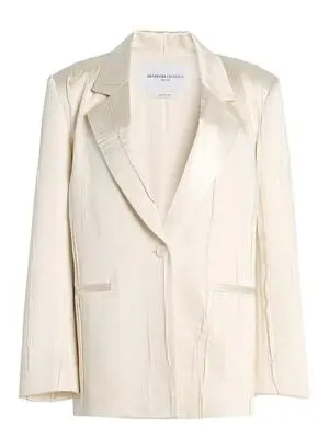 Brandon Maxwell The Nell Crushed-satin Blazer - Ivory