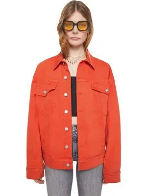 MOTHER The Drop It Drifter Denim Jacket - Red
