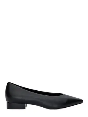 L'Agence Suzanne Ballerina Flat - Black Leather
