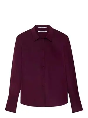 Another Tomorrow Silk Shirt - Purple
