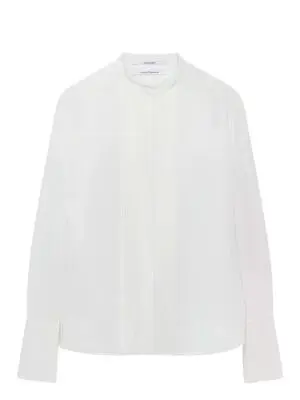 Another Tomorrow Pleated Tuxedo Shirt - White