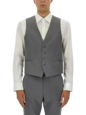 Hugo Boss Buttoned Waistcoat - Grey