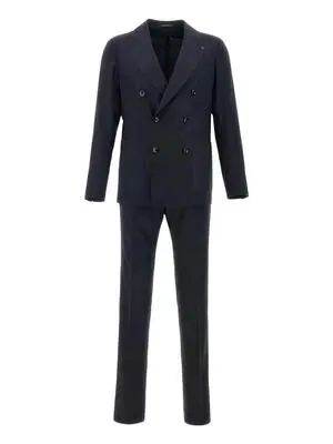 Tagliatore Peak-lapels Double-breasted Suit - Blue