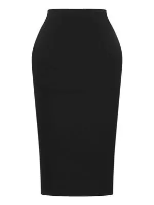 Saint Laurent Satin Midi Pencil Skirt - Black