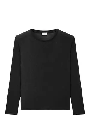 SAINT LAURENT Cashmere-Silk Long-Sleeve T-Shirt