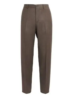 Pal Zileri Virgin Wool-cashmere Flat Front Trousers - Brown