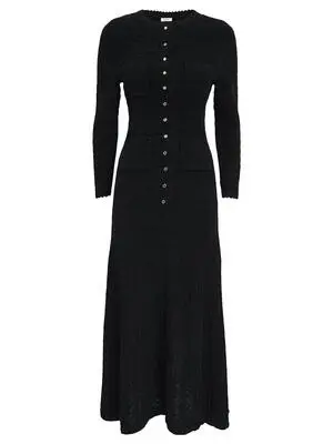 Sandro Knitted Long-sleeve Maxi Dress - Black