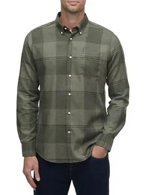 Barbour Heaney Glen Check Cotton Button-down Shirt - Olive