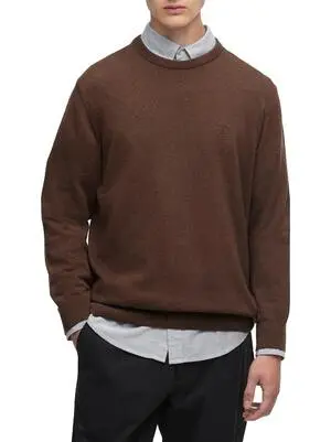 Barbour Solid Cotton Crewneck Sweater - Umber