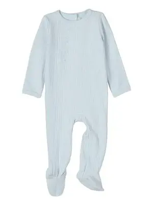 MINIMOI Baby Cotton Rich Pointelle Footie - Blue