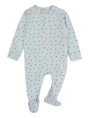 MINIMOI Baby Clover-print Footie - Blue