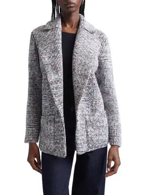 Missoni Marled Sweater Knit Jacket - White And Brown Space Dyed