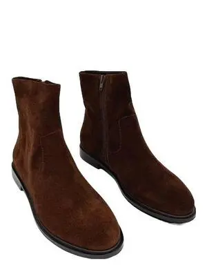 AMIE RAFA Flacco Suede Boots - Brown