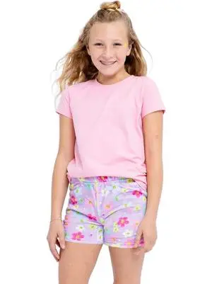 PREPPY GOOSE Daisy Smiles Plush Lounge Short - Lavender