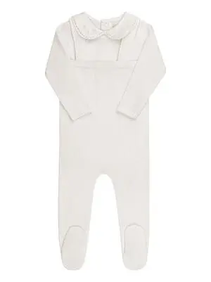 ELY'S & CO. Embroidered Collar Bodysuit And Overalls Set - Ivory Boy