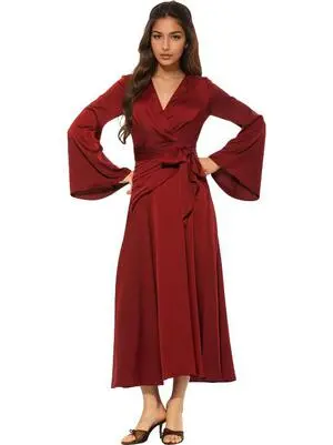 ALEXIA ADMOR Draped Maxi Dress - Burgundy