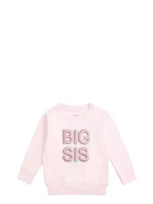 SWEET WINK Big Sis Embroidered Patch Sweatshirt - Ballet Pink