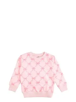 SWEET WINK Bow Trellis Sweatshirt - Ballet Pink