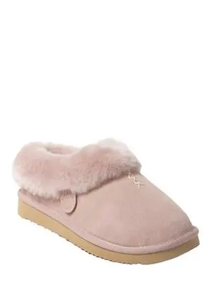 DEARFOAMS Fireside Adelaide Shearling Clog Slipper - Dusty Pink