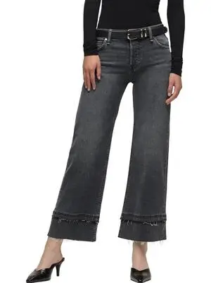 Hudson Jeans Rosie High-rise Wide Leg Ankle Jean - Asphalt