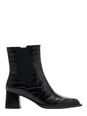 MARC NOLAN Harper Square Toe Chelsea Boots - Black Croc