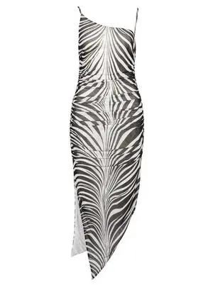 SAEMDI Mesh Print Dress - Zebra